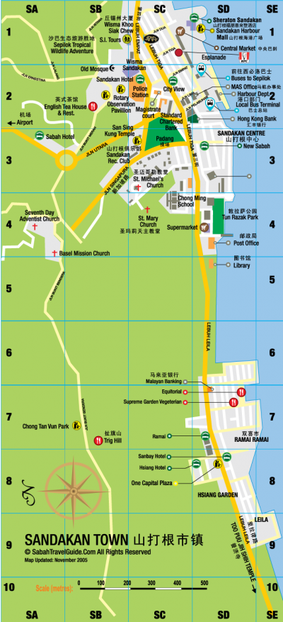 Sandakan City Map - Sabah Travel Guide - Ultimate travel guide! Sabah ...