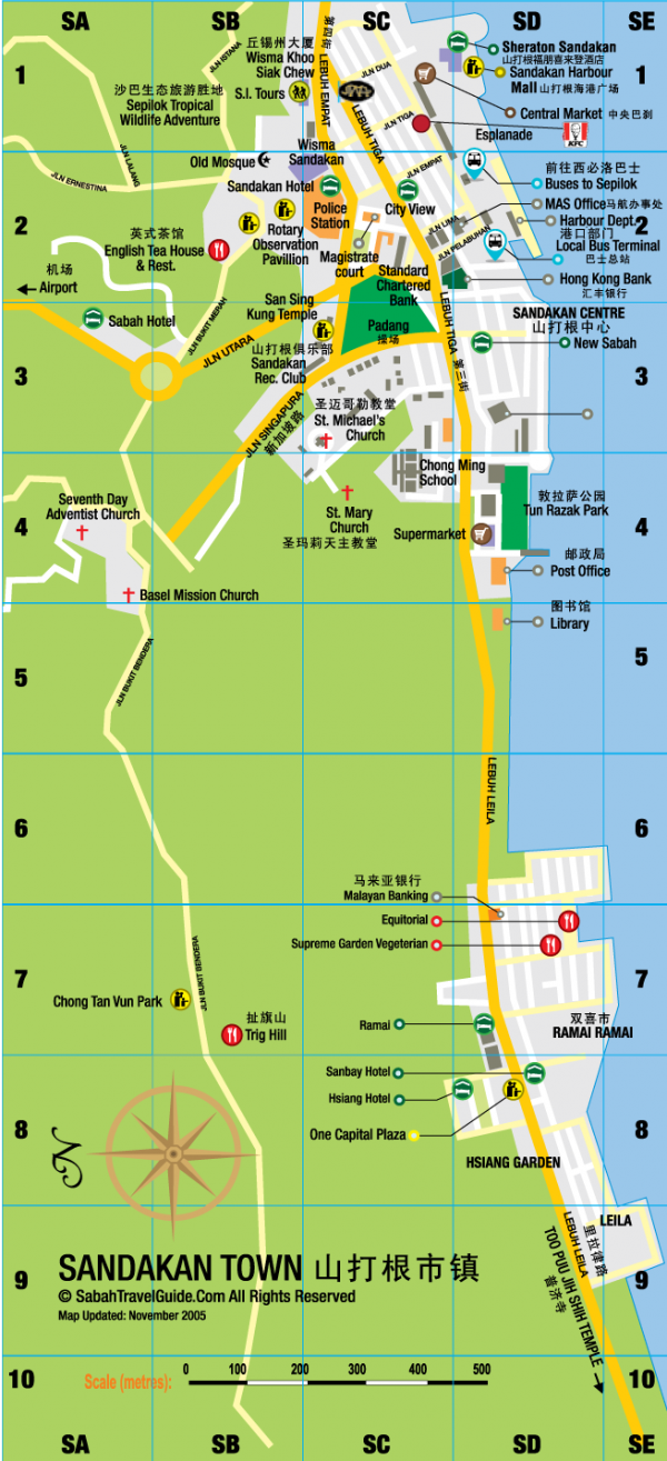 Sandakan City Map - Sabah Travel Guide - Ultimate travel guide! Sabah ...